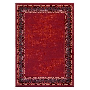 Antep Rugs Alfombras Bordered Modern 4x6 Non-Slip (Non-Skid) Low Pile Rubber Backing Indoor Area Rug (Maroon Red, 4' x 5'8")