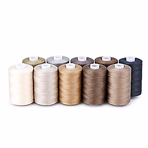 Moon Waves Sewing Thread 40 Colors 1000 Yards Per Spool 40S/2 Polyester 15 Color Sets Options for Sewing Machine,Embroidery Machine,Hand Sewing (10 Grey Colors)