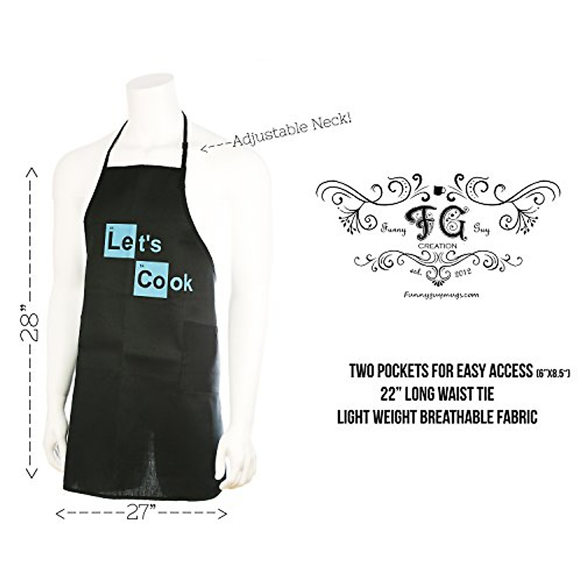 Funny Guy Mugs Trophy Husband Adjustable Apron with Pockets - Funny Apron - Perfect For Kitchen BBQ Grilling Barbecue Cooking