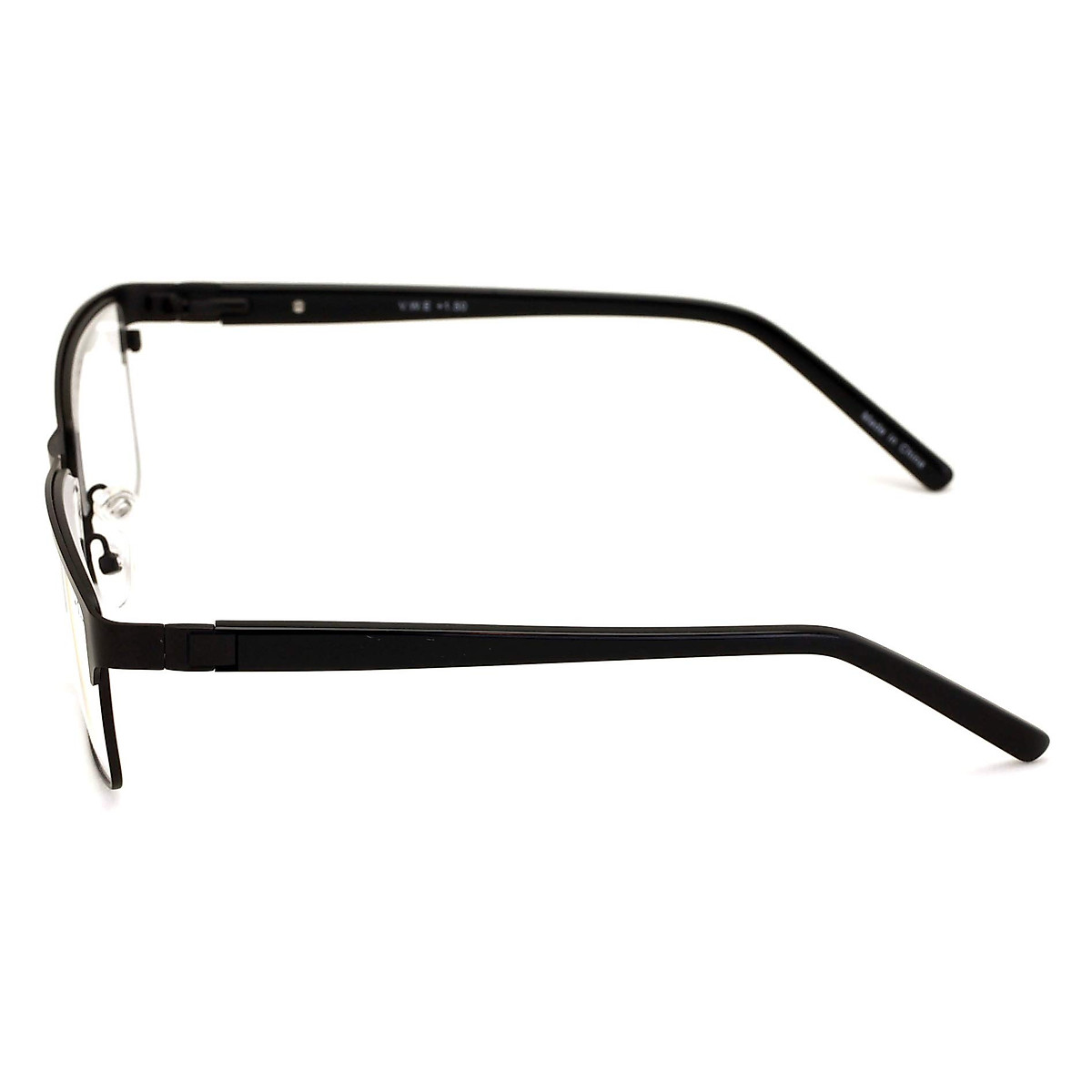 V.W.E. Men Premium Rectangle Metal with Plastic Temple Extra Large Reader - 152mm Wide Frame Reading Glasses (Black, 1.50)