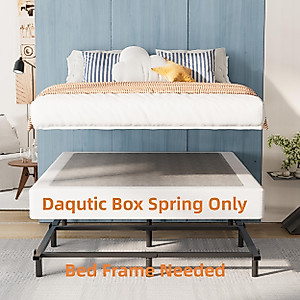 Daqutic Full Size Box Spring, Box Spring Full Size Bed, 6 Inch Height Full Box Spring with Cover, Easy Assembly/Noise Free/Heavy Duty/Mattress Foundation