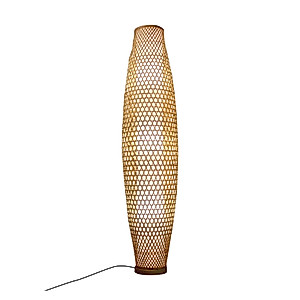 Floor lamp Bamboo Wicker Rattan Shade Vase Floor Lamp Fixture Rustic Asian Japanese Nordic Art Light Corridor Luminaria Fitting