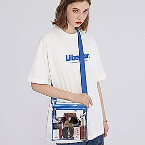 Ryushoyo Clear Crossbody Purse Bag, Stadium Approved Clear Bag with Inner Pocket for Concerts, Festivals or Sporting Events Royal Blue