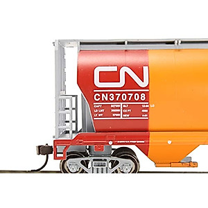 Bachmann Trains - Canadian 4-Bay Cylindrical Grain Hopper with Flashing End of Train Device - Canadian National Demonstrator - HO Scale, 73805