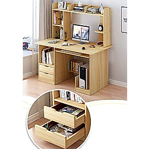47 Inch Computer Desk with Hutch and Bookshelf,Modern Sturdy Office Desk Pc Laptop Table Workstation with Display Shelves for Home Office