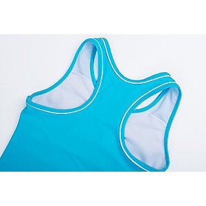 KABETY Little Girls Summer Two Piece Boyshort Fashion Tankini Swimsuit (Blue, 10-11=3XL)