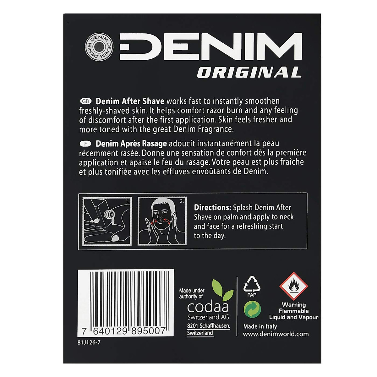 Denim Original Aftershave 3.4 Oz 100Ml