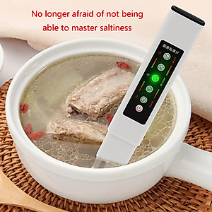 XROLAND Food Salinity Tester Meter Detector, Salinity Electronic Meter Tester, LED Display Salinity Meter Kitchen Supply, Size:Approx.155x29x14mm