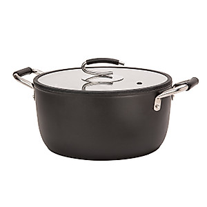 Professional 8 Quart Nonstick Dutch Oven with Glass Lid | Italian Made Ceramic Coated Oven Safe Stock Pot for Bread Baking, Stews, Casseroles and More by DaTerra Cucina