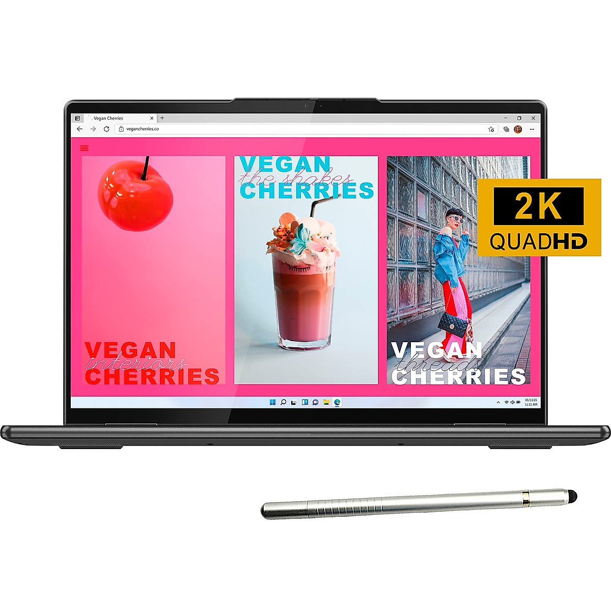 Lenovo Yoga 7i 2-in-1 Laptop, 14" 2.2K Touchscreen, Intel 12th Evo Platform 10-Core i5-1235U,8GB LPDDR5 RAM, 1024GB SSD, Intel Iris Xe Graphics, Backlit KB, FP, Win11 H, W/Stylus Pen