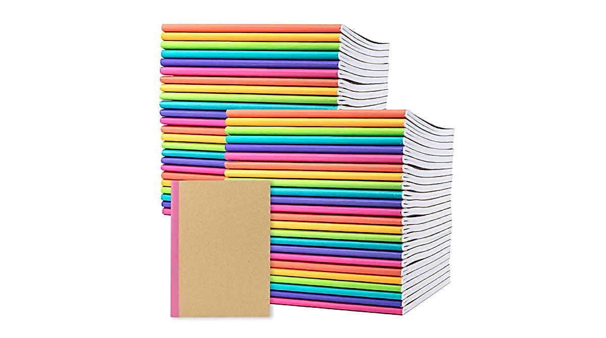 PAPERAGE 48-Pack Composition Notebooks - Compact, Colorful & Durable