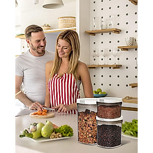 LANGMINGDE Airtight Coffee Storage Container, 1.1QT/1300ML Plastic Kitchen Canister with Lid for Coffee bean, Flour, Sugar, Cereal, BPA Free