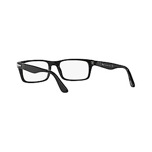 Persol PO3050V Rectangular Prescription Eyewear Frames, Black/Demo Lens, 55 mm