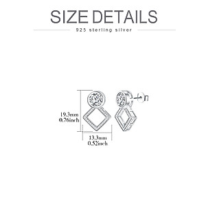 WTYIM 2CT Moissanite Diamond Geometric Stud Earrings for Women, 18K White Gold Plated Silver Square Push Back Earrings Birthday Valentine's Day Christmas Jewelry Gifts for Her Wife Girlfriend