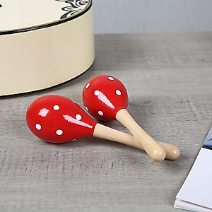 Maracas, Wooden Rumba Shaker Rattle Hand Percussion Musical Instrument for Adults Kids, Set of 2