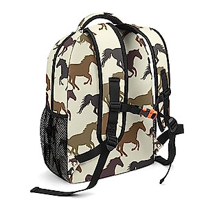XIUCOO Animal Running Horse Backpack Personalized Name Waterproof Travel Bag for Boys Girls Gift