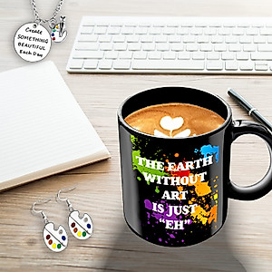 LittleBlueDeer Art Lover Gifts for Women,Artist Mugs for Coffee,Art Coffee Mugs for Women,Artistic Coffee Cups,Art Teacher Scarf,Artist Necklace for Girls