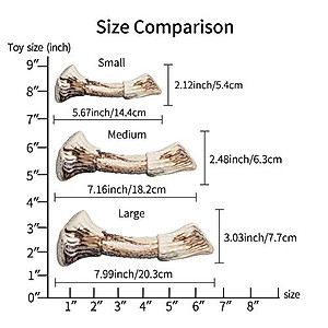 PETSLA Durable Nylon Dog Chew Toys for Aggressive Chewers Large Medium Small Breeds, Indestructible Tough Dog Toy for Dog Teething Puppies (Antler Shape, 7.16 inches)