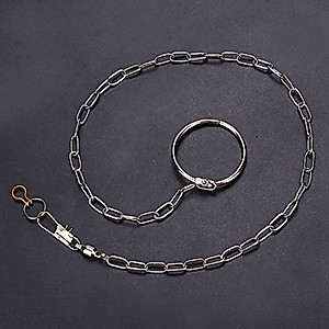 ViaGasaFamido Bird Leash, Stainless Steel Bird Foot Chain with Ring Parrot Ankle Foot Ring Anti-bite Outdoor Flying Training Rope(Grey Parrot)