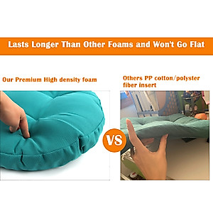 Leeymoo Square Outdoor/Indoor Seat Cushion 20x20, 2 Pack Tufted Patio Furniture Chair Pads with Thick Form Filled