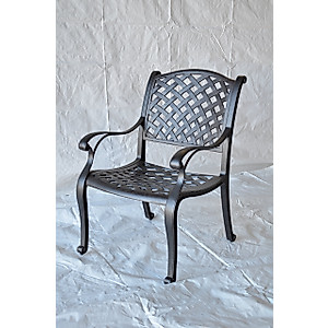 Nassau Outdoor Patio 9-pc Dining Set 64 X 64 Cast Aluminum (9-pc Set (with 8 Regular Chairs), Walnut)