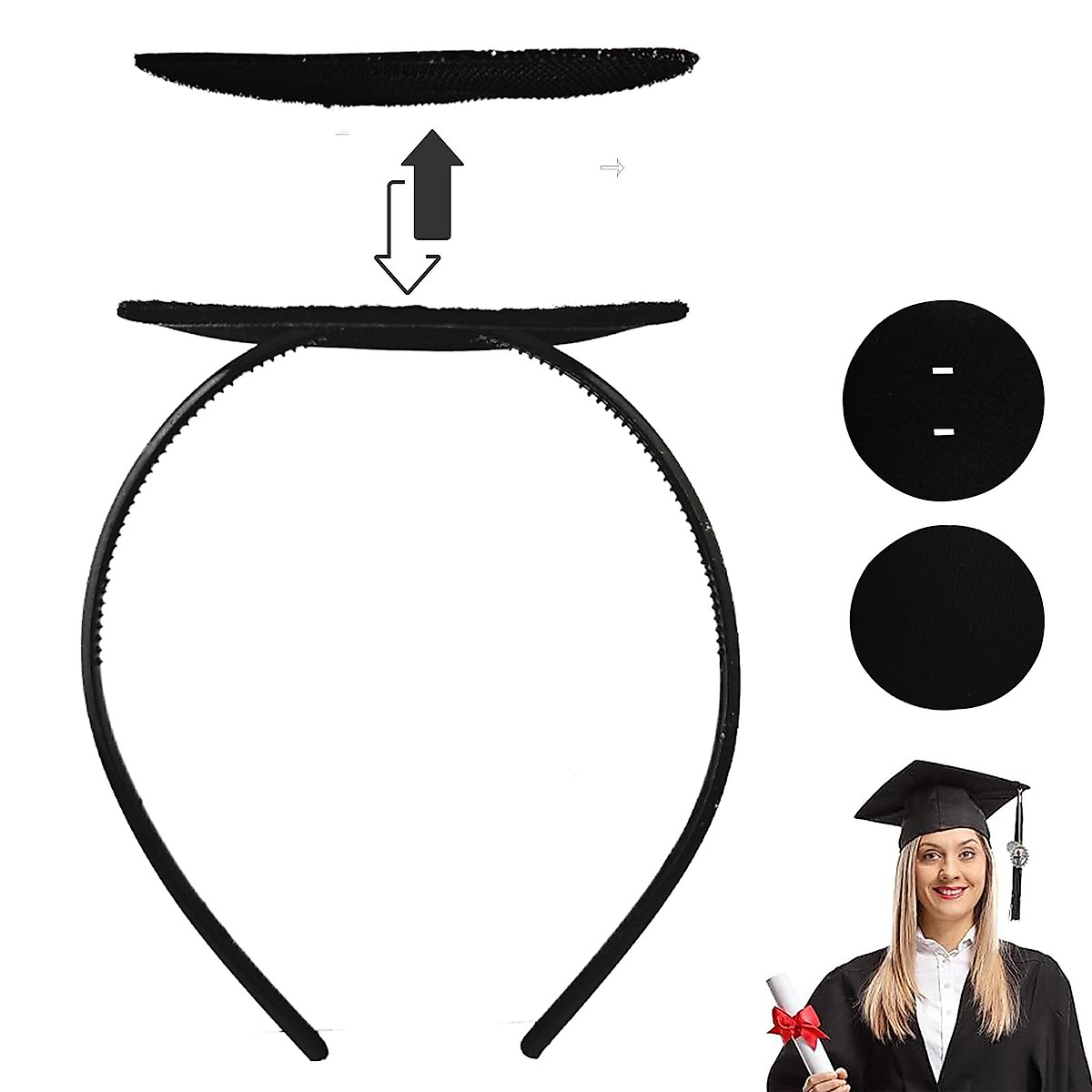 ATMEET Graduation Cap Headband Secures Your Grad Cap Upgrade Insert Hairstyle Hat Accessories Hairband for Graduates Gift