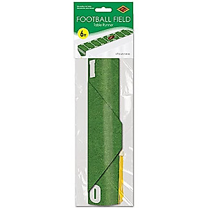 Beistle Printed Game Day Table Runner, 11"x6', Green, White