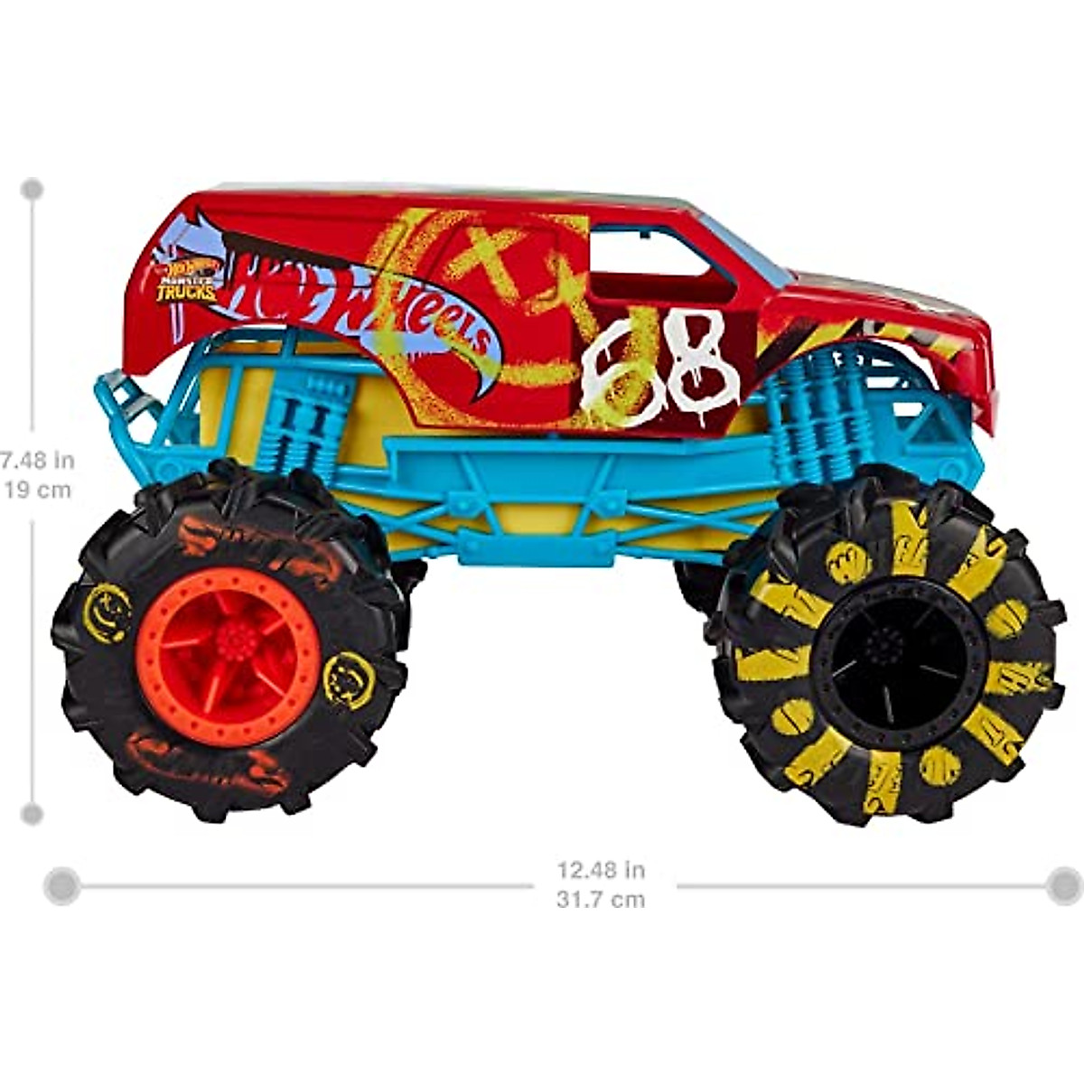 Hot Wheels Rc Monster Trucks Hw Demo Derby in 1:15 Scale, Remote-Control Toy Truck with Terrain Action Tires