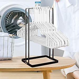 Ainstru Hanger Organizer Stacker Clothes Hanger Storage Up to 65 Velvet Hangers for Closet Laundry Room, Metal Hanger Holder Rack for Adults or Children Clothes Hangers