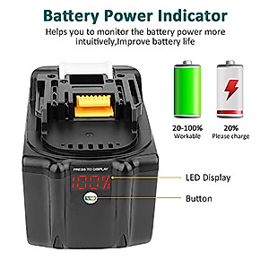waitley 18V 9.0Ah Replacement Battery Compatible with Makita BL1830 BL1840 BL1850 BL1860 BL1890 Lithium-Ion Battery Tools with LED Indicator