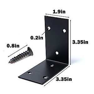 16 Pcs Garden Bed Corner Bracket- Black Pre-drilled Metal Garden Bed Corner Braces with M4 × 20MM Screws Planter Box Right Angle Brackets for Connecting Garden Bed