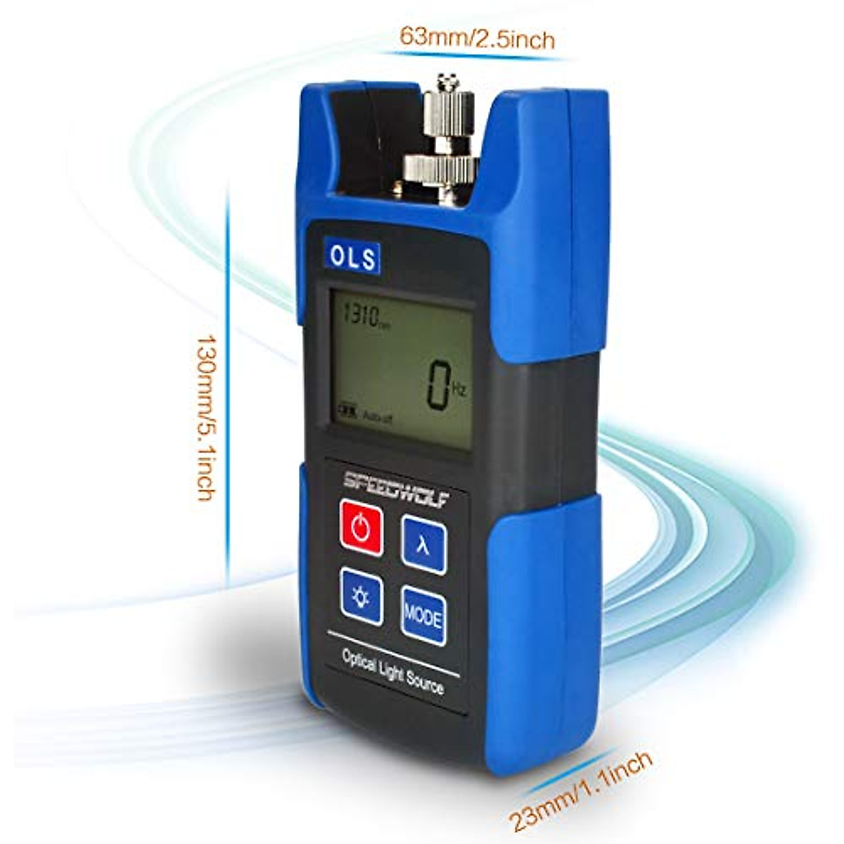 speedwolf 1310/1550nm FTTH Fiber Optic Light Source Mini Fiber Optic Tools with SC FC ST Adpater for Optical Fiber Maintenance(OLS622N)