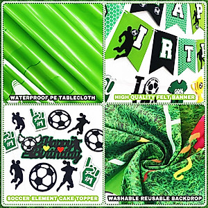 Soccer Birthday Party Decorations 87Pcs Soccer Birthday Party Supplies Including Tablecloth Backdrop Banner Cake Topper Latex Balloons Foil Balloons Decorations Kit