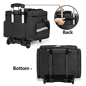 Trunab Rolling Medical Bag with Detachable Trolley, Nurse Rolling Bag with Removable Dividers 15.6” Laptop Sleeve, First Aid Responder Bag Empty for Home Health Nurses, Doctors, EMT, EMS