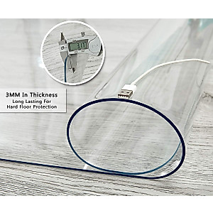 HOMEK Office Chair Mat for Hardwood Floor, 1/8" Thick 48" x 36" Crystal Clear Desk Chair Mat for Hard Floors, Plastic Floor Protector Mat for Office Chairs