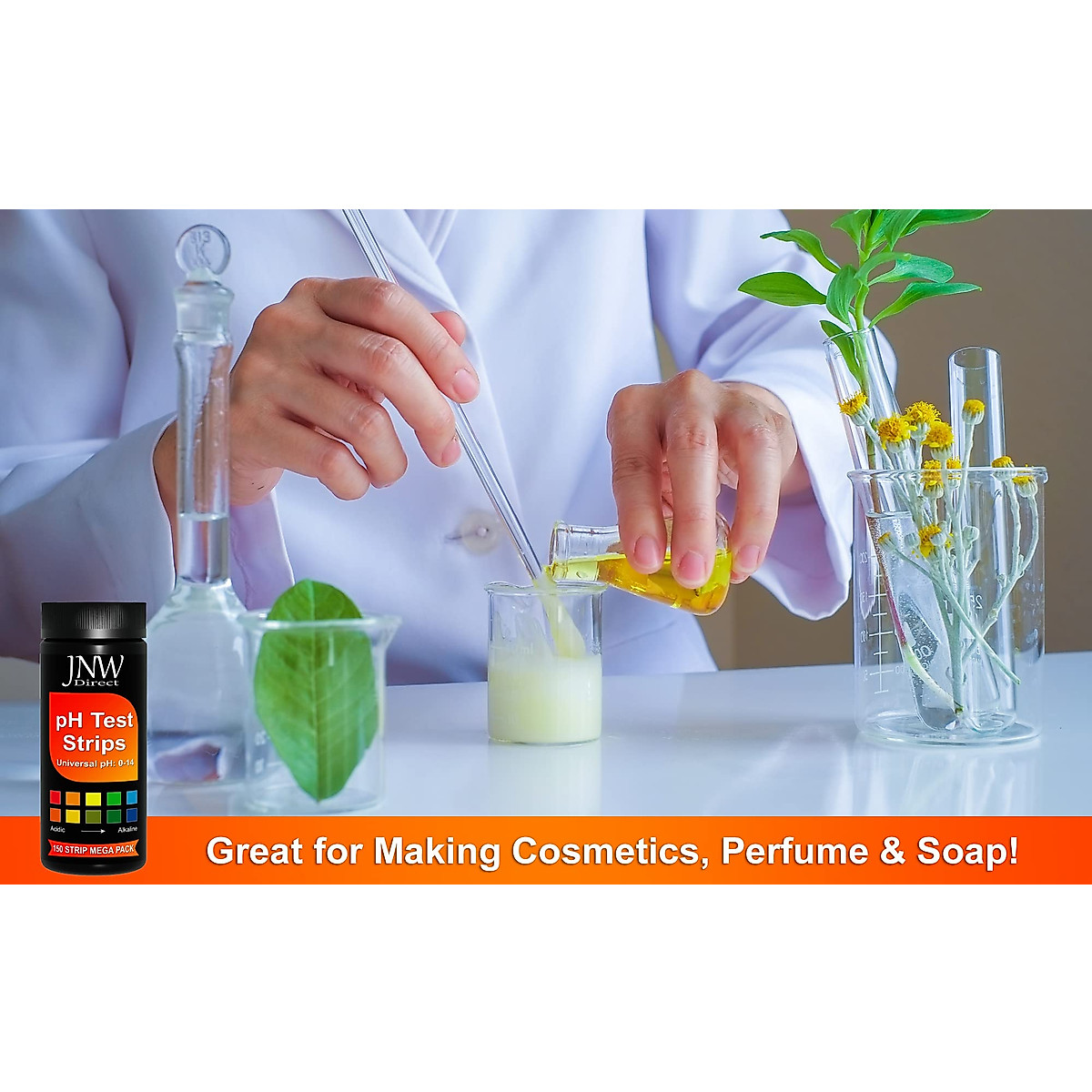 Universal pH Test Strips (0-14) - pH Tester Strips Kit with e-Book - 150 Quick and Easy pH Testing Strips - Ultimate pH Balance Test Strips Kit - 150 Strips by JNW Direct