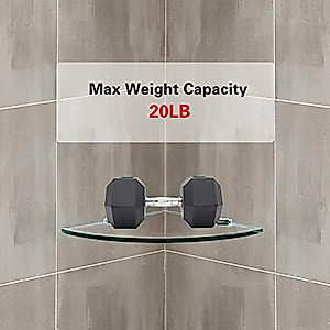 Corner Glass Shower Caddy 4 Pack 8MM-Thick Tempered Glass Shelf No Drilling Wall Mount Corner Mounted Shelves Space Saver Adhesive Bathroom Home Shelf Shampoo Holder Organizer Strong Adhesion