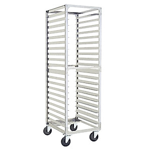 SHOPCraft 20 Pan 3" Spacing Commercial Aluminium Bun Racks, NSF Listed Heavy Duty Speed Rack for Bakery, Restaurant & Catering, 20 Tier 20.5" x 26" x 70" Speed Rack with Heavy Duty Plate Casters