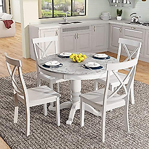 Harper & Bright Designs Dining Table Set - 5 Piece Round Dining Set with 4 Chairs Wood Dining Table Set