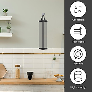 4 Pack Plastic Bag Holder, Gray Grocery Bag Holder for Plastic Bags, Mesh Hanging Storage Bag Dispenser Shopping Bag Holder Trash Bags Dispenser Grocery Bag Organizer