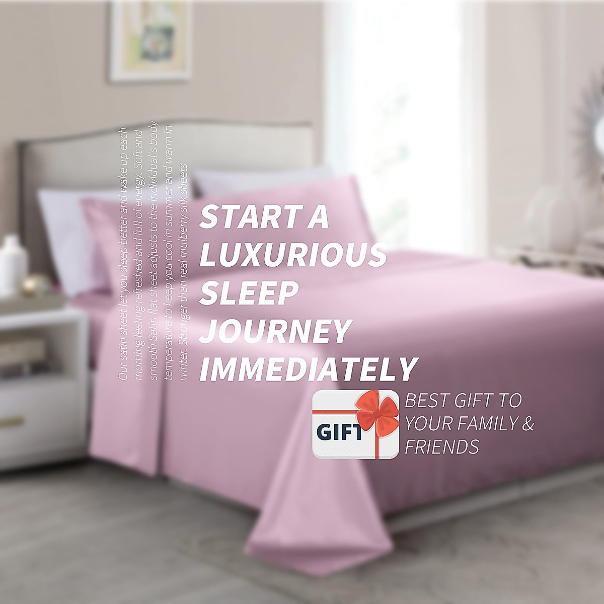 Cobedzy Purple Satin Pillowcase for Hair and Skin, Cooling 20x54 Body Pillowcase Soft Pillow Case Body Size Silky Body Pillow Cover with Envelope Closure