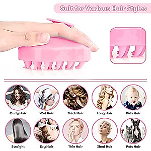 Shampoo Brush, Silicone Scalp Massager Hair Brush Head Massager Hair Growth Scrubber for Straight Curly Long Short Thick Thin Wet Dry Hair for Men Women Kids Pets , White