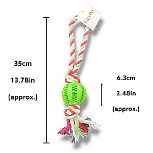FuryPet - Dog Toys, Treat Dispensers, Rope Ball Dog Toy, Dog Yard Toys, Ball on Rope Dog Toy, Best Outdoor Toys for Dogs, Puppy Teething Chew Toy, Puppy Teething Toy Small and Medium Breeds(Green)