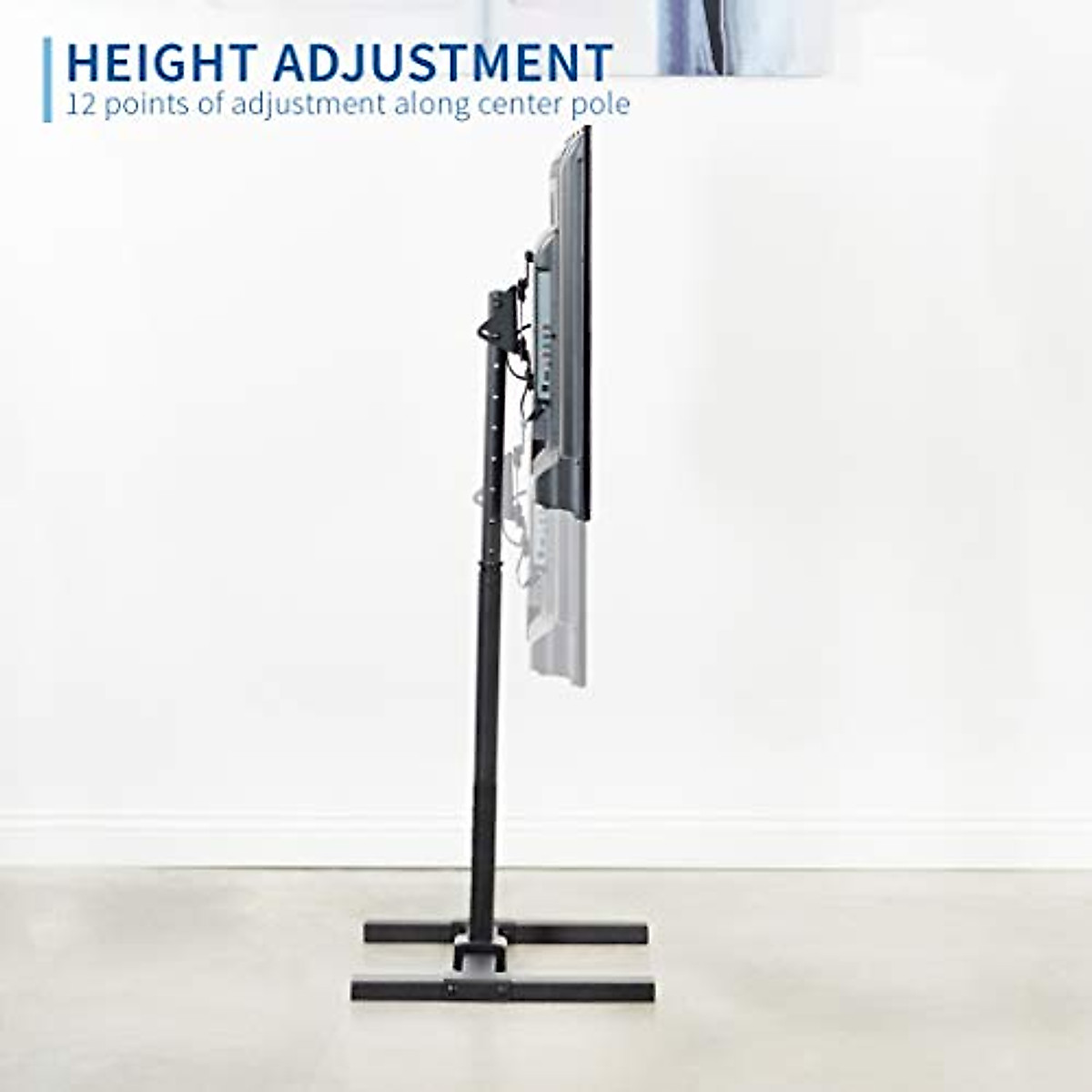 VIVO TV Floor Stand for 13 to 50 inch Flat Panel LED LCD Plasma Screens, Portable Display Height Adjustable Mount STAND-TV07