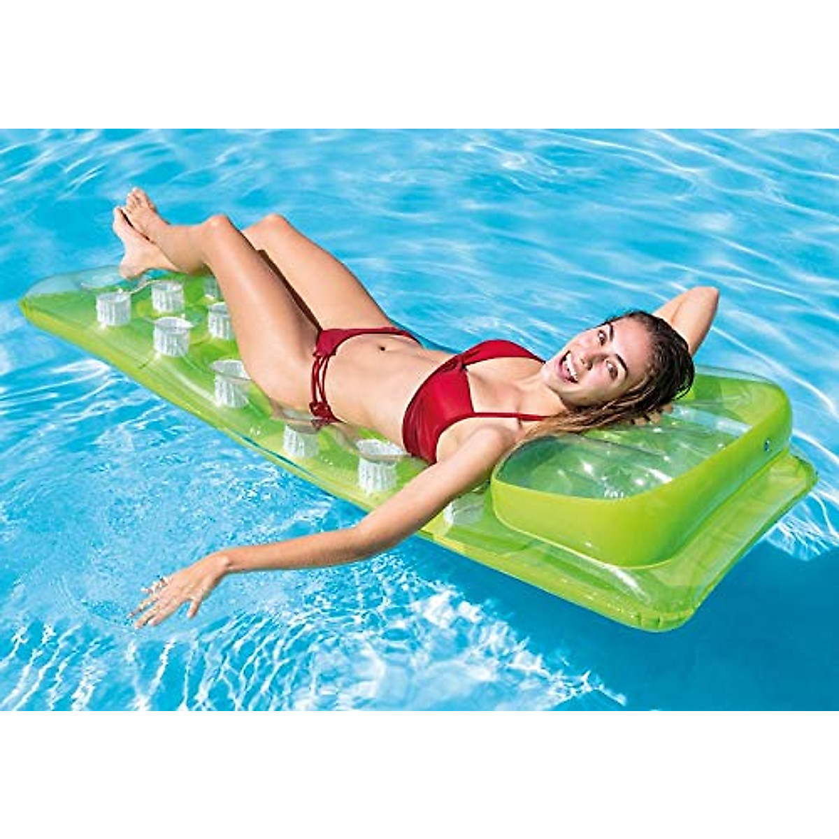 18-Pocket Fashion Pool Lounge - Inflatable Pool Float - Colors May Vary