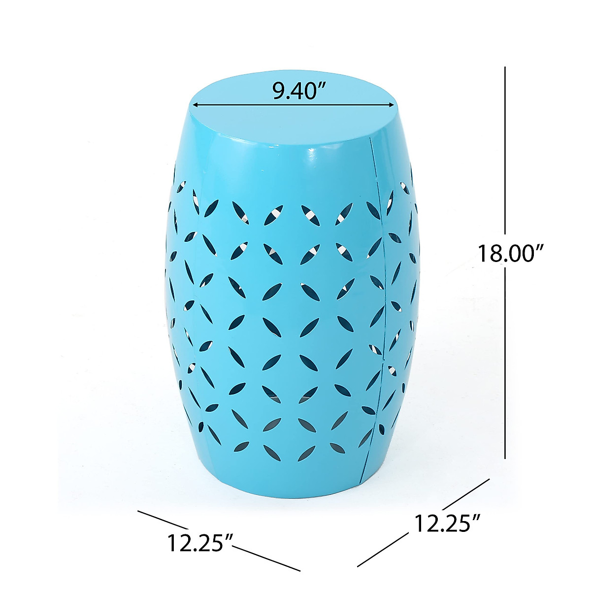 Christopher Knight Home Jorell Lace Cut Iron Accent Table, Blue