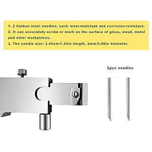 ZLKSKER Parallel Crossed Caliper 0-20cm (0-8 inch) with 2 Carbide Scriber/Needle, Stainless Steel Vernier Calipers, Marking Gauge, Marking Tool