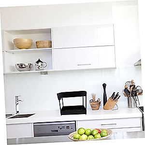 Cabilock Double Layer Kitchen Shelf Under Sink Rack Shower Storage Shelf Metal Organizer Shelf Desktop Organizer Shelf Storage Rack Storage Organizer Storage Holder