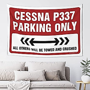 Man Cave Rules Cessna P337 Parking Only Tapestry Space Decor Vintage Decor (Size : 75X100CM)