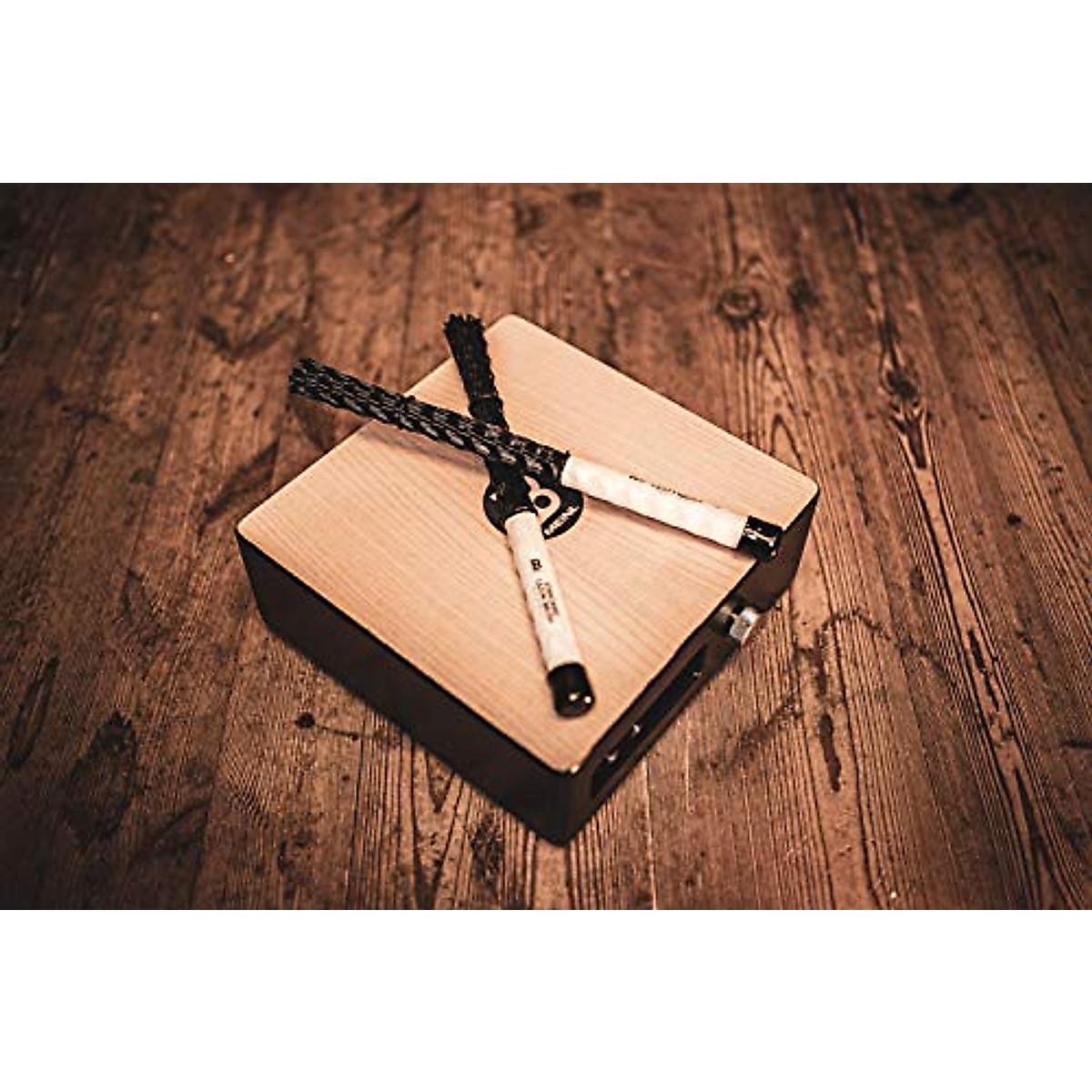 Meinl Percussion Pickup Cajon Snare with Electronics for Amp or PA System, Includes Standard Brushes — NOT Made in China — American White Ash/MDF, 2-Year Warranty (TMPPCS)